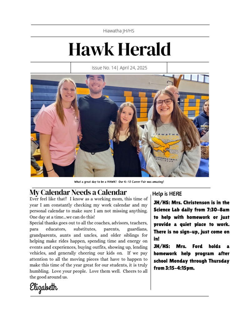 Hawk Herald, Issue 14, April 2025 | PDF