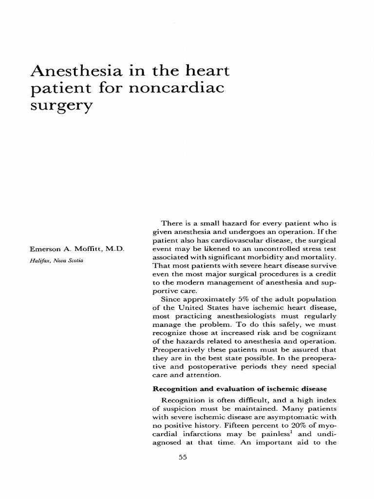 Anesthesia Risks for Heart Patients | PDF | Heart | Ischemia