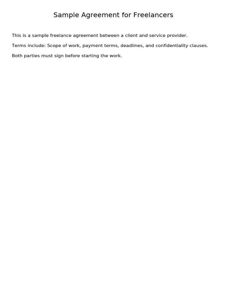 Freelancer Agreement Sample | PDF