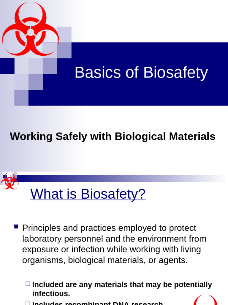 Basics of Biosafety | PDF | Risk | Risk Assessment