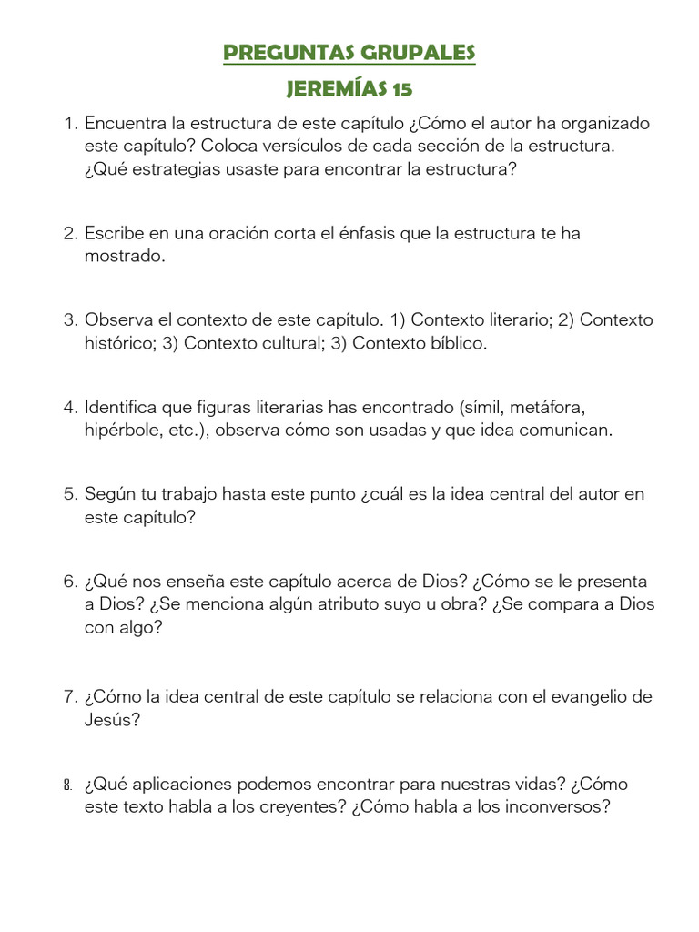 Estructura y Análisis de Jeremías 15 | PDF