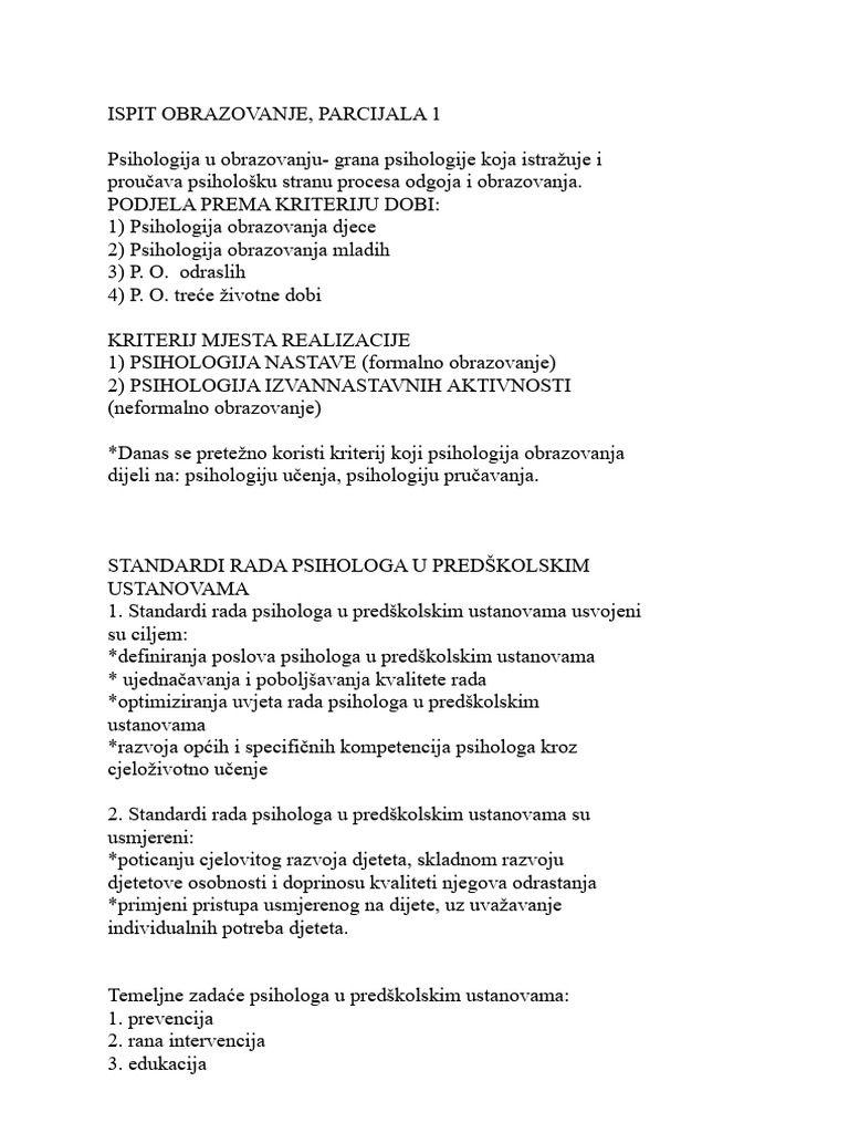 Ispit Obrazovanje | PDF