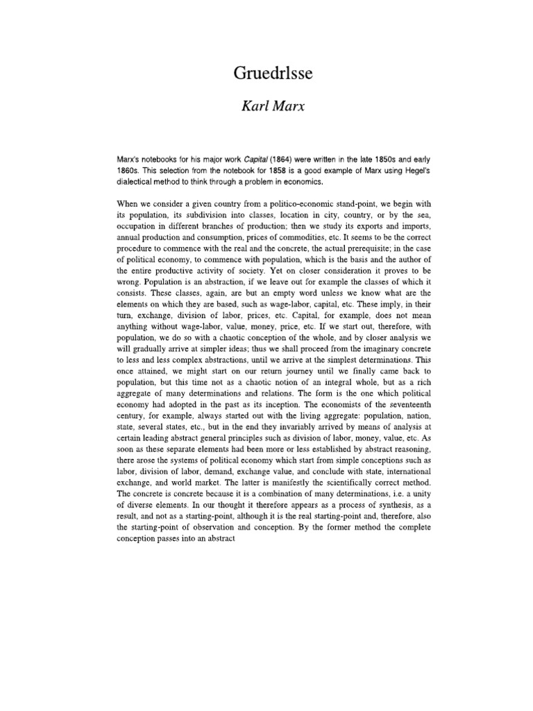 Karl Marx Grundrisse Literary Theory An Anthology 2 | PDF