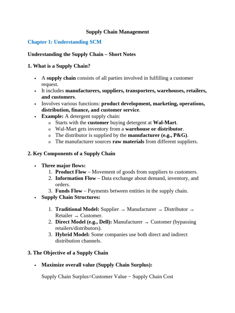Ch1-Understanding SCM | PDF | Supply Chain Management | Supply Chain