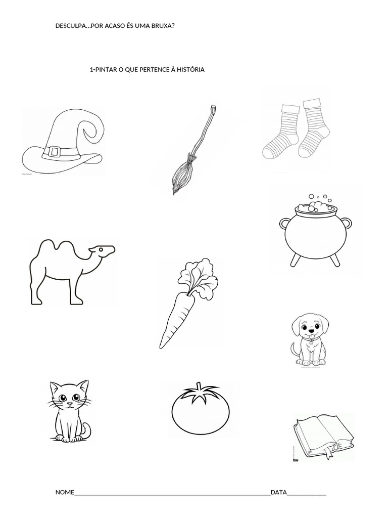 Pintar o Que Pertence À História Desculpa Por Acaso És Uma Bruxa | PDF