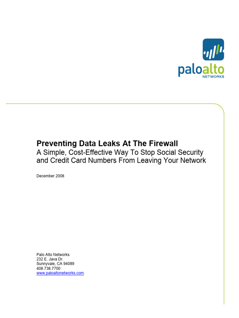 Preventing Data Leaks at Firewall | PDF | Security | Computer Security