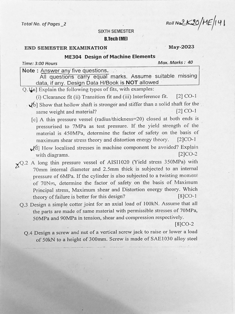 DTU PYQ of DME 2023 | PDF