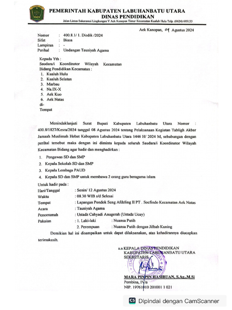 Undangan Tausyiah Agama | PDF