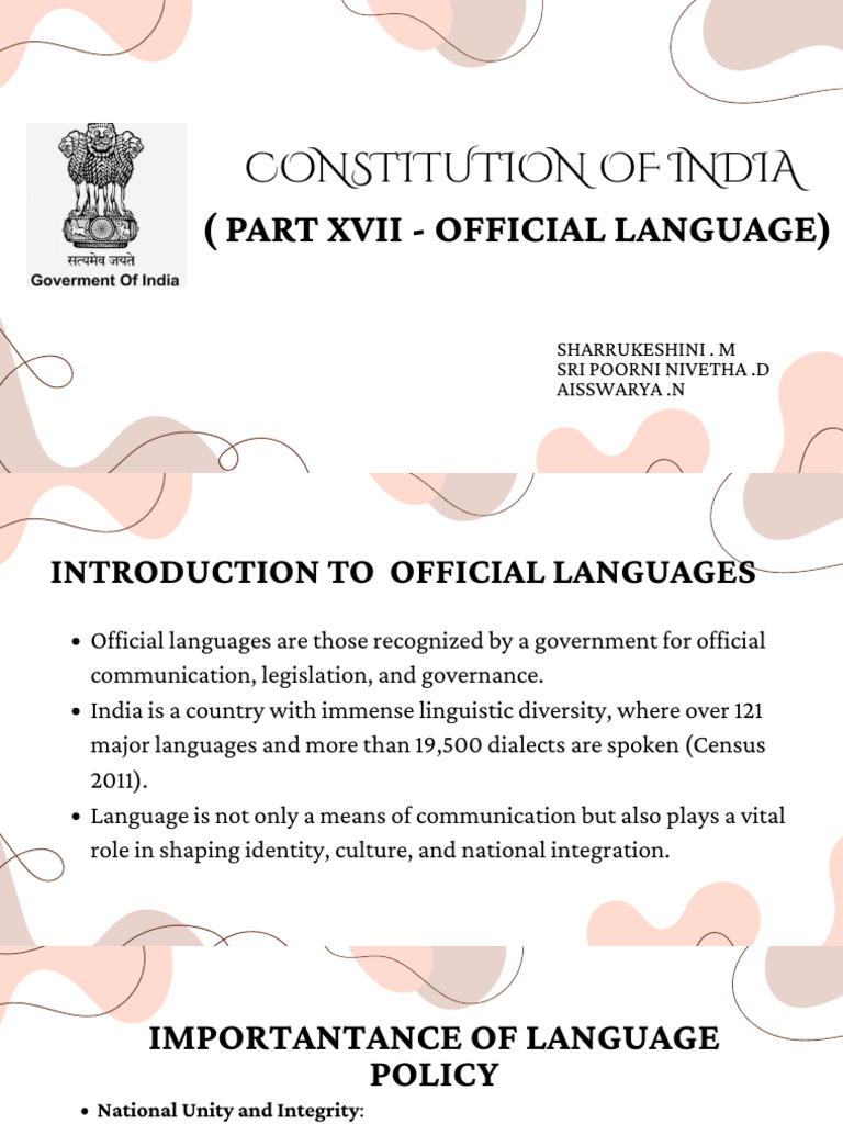 Overview of India's Official Language Policy | PDF | Languages Of India ...