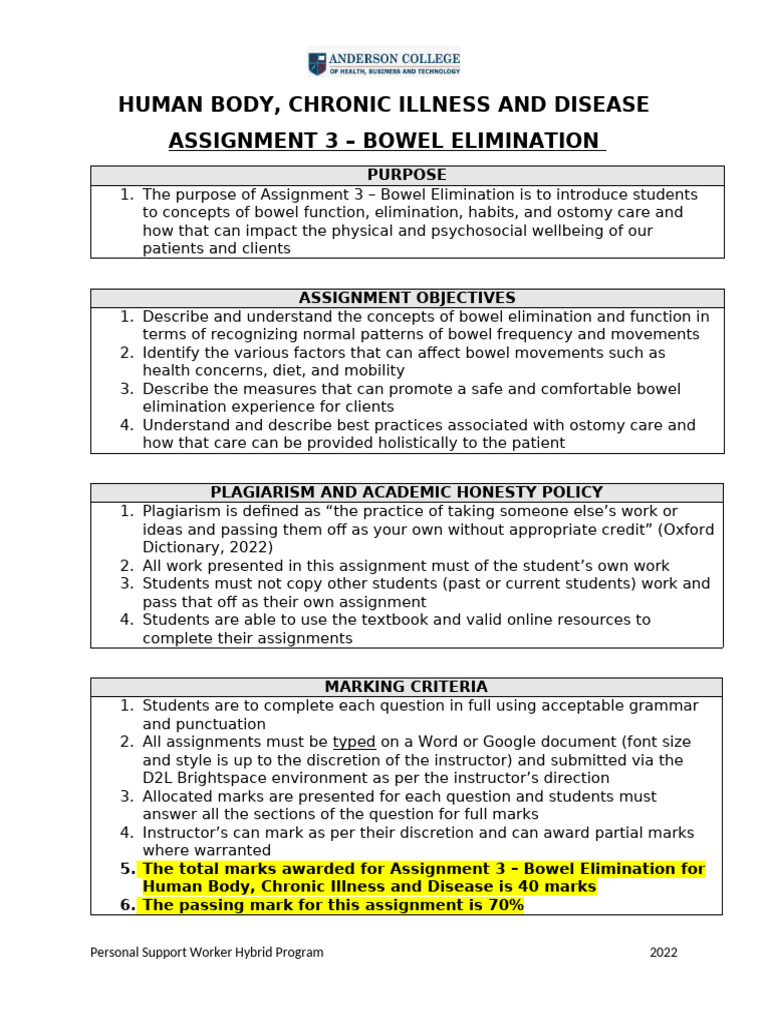 EKTA - SOBTI 4human Body - Assignment 3 - Bowel Elimination | PDF | Dietary Fiber | Diet & Nutrition