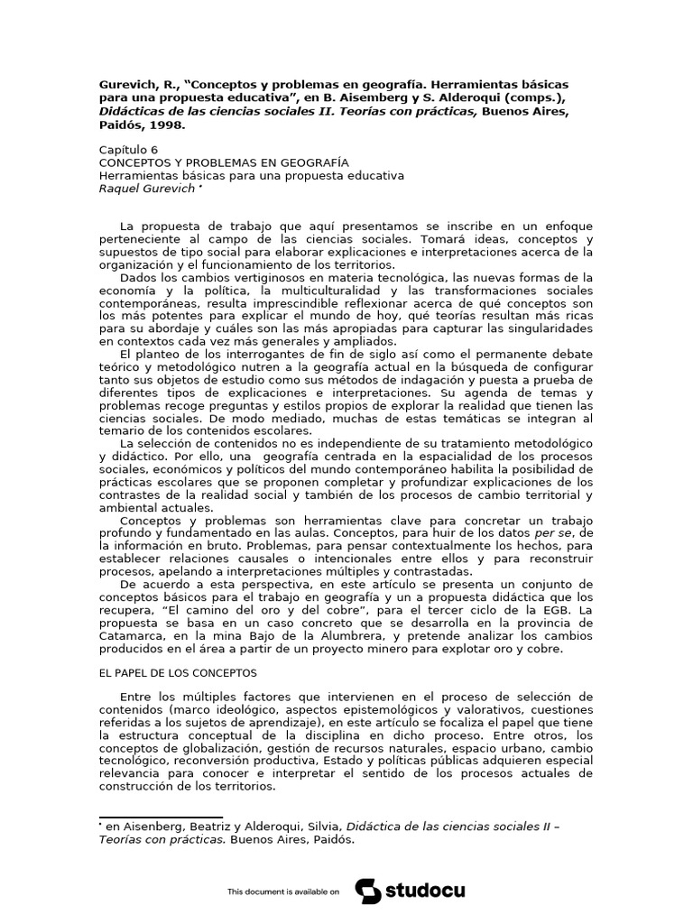 Gurevich CAP 6 Problemas Y Conceptos EN Geografia CAP Completo | PDF | Sociedad | Minería