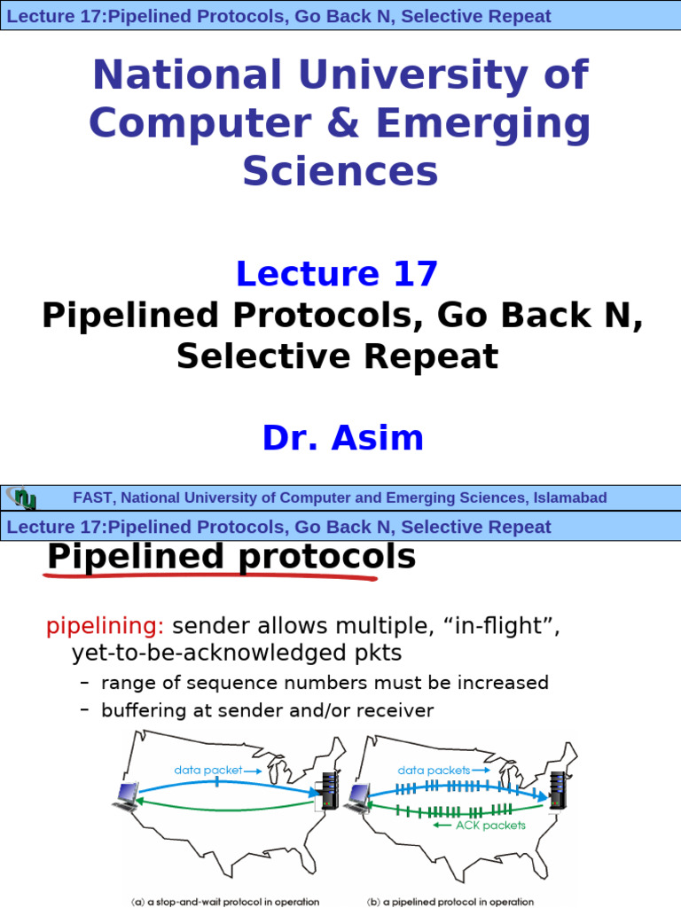 Lecture 17-Pipelined Protocols Go Back N Selective Repeat | PDF | Transmission Control Protocol ...