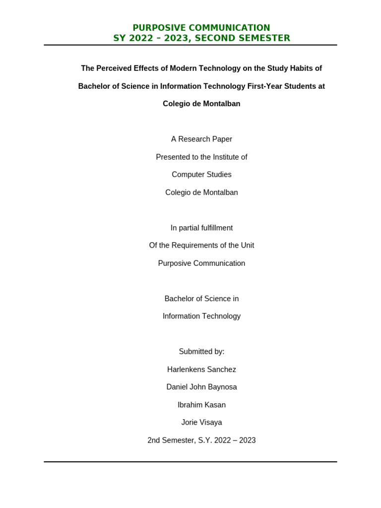 Purposive Communication Sy 2022 - 2023, Second Semester | PDF ...