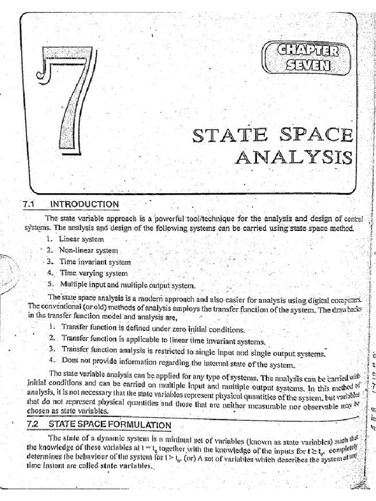 State Space Analysis (Control Systems) | PDF