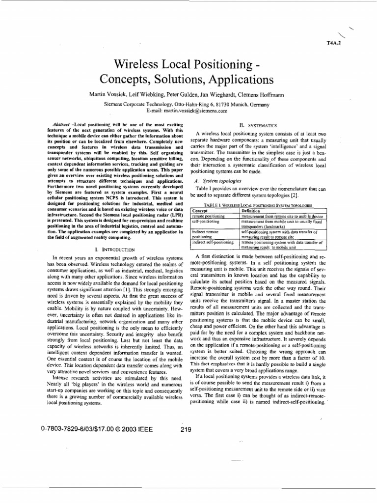 Wireless Local Positioning Systems | PDF | Wireless Lan | Wireless