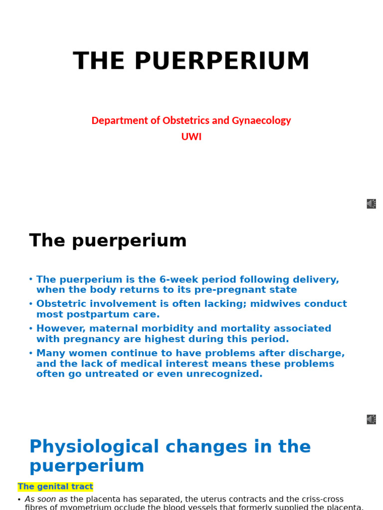 THE PUERPERIUM With NARRATION | PDF | Postpartum Period | Childbirth