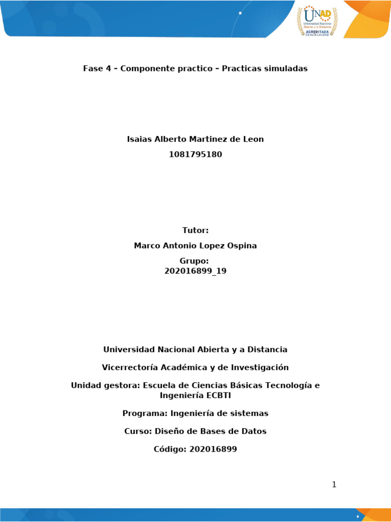 Avance Fase 4 | PDF | SQL | Modelo de datos