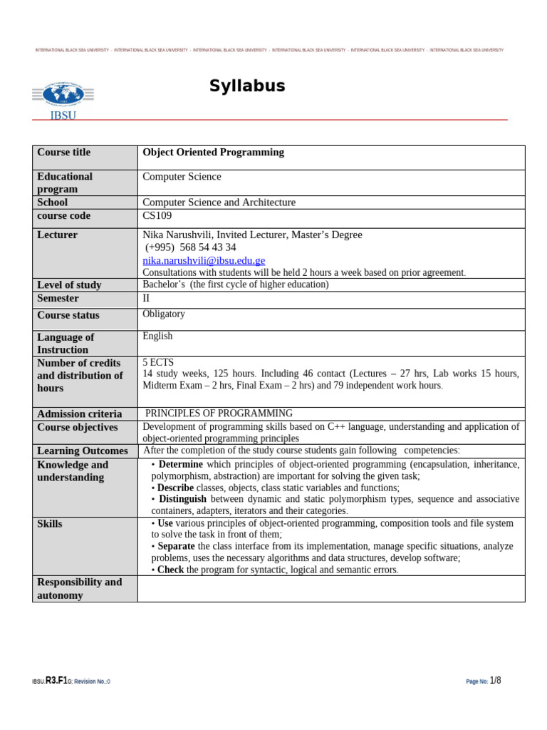 9._Object_Oriented_Programming_eng | PDF | Class (Computer Programming) | C++