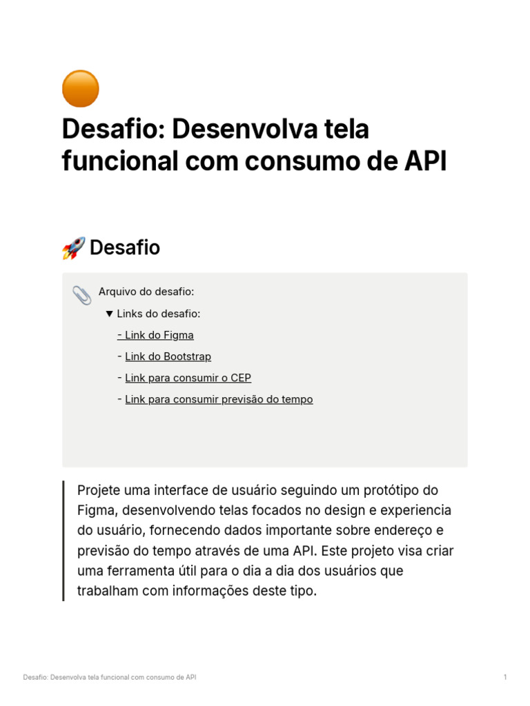 Desafio Desenvolva Tela Funcional Com Consumo de API | PDF | Protótipo | Empresa Startup