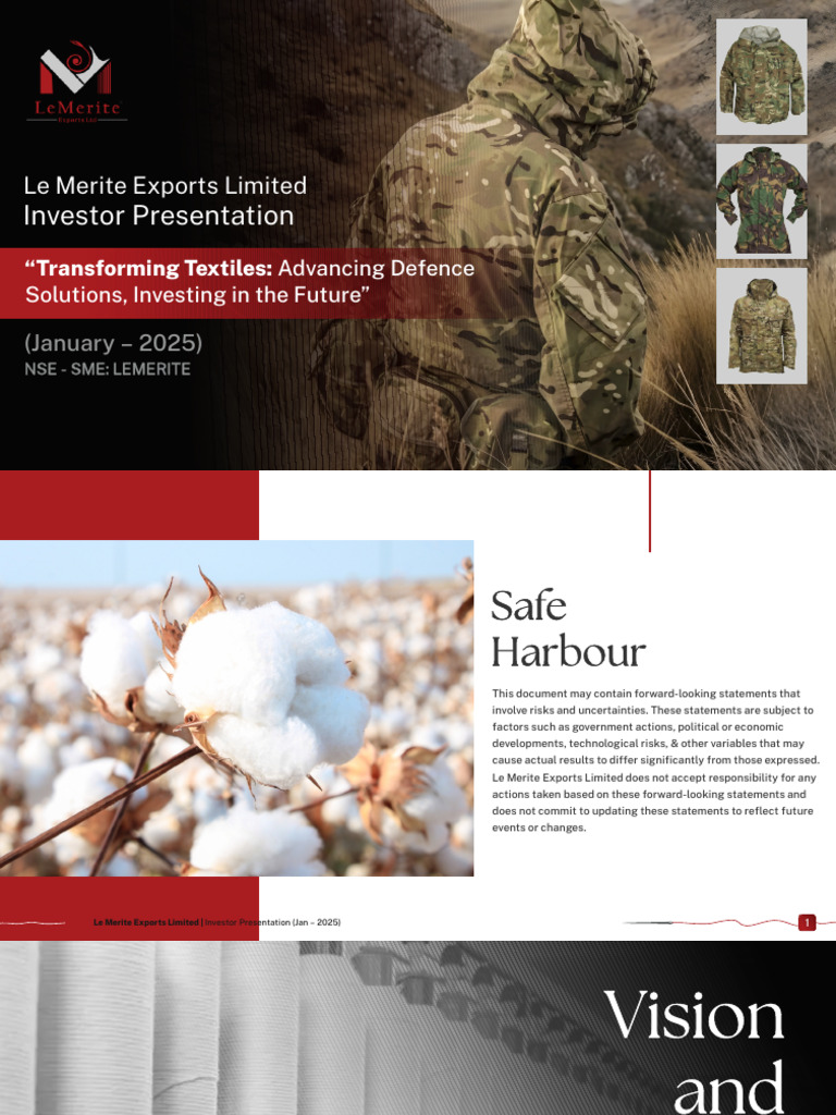 Final IP Le Merite Exports Jan-2025 | PDF | Textiles | Equity (Finance)