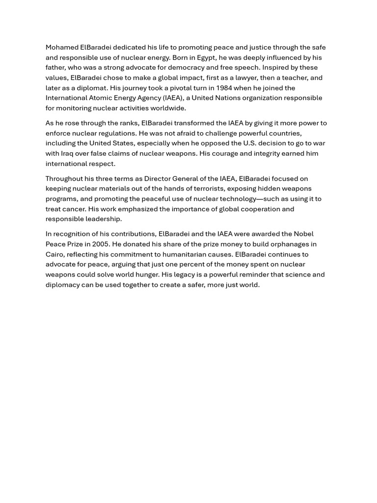 Mohamed ElBaradei | PDF