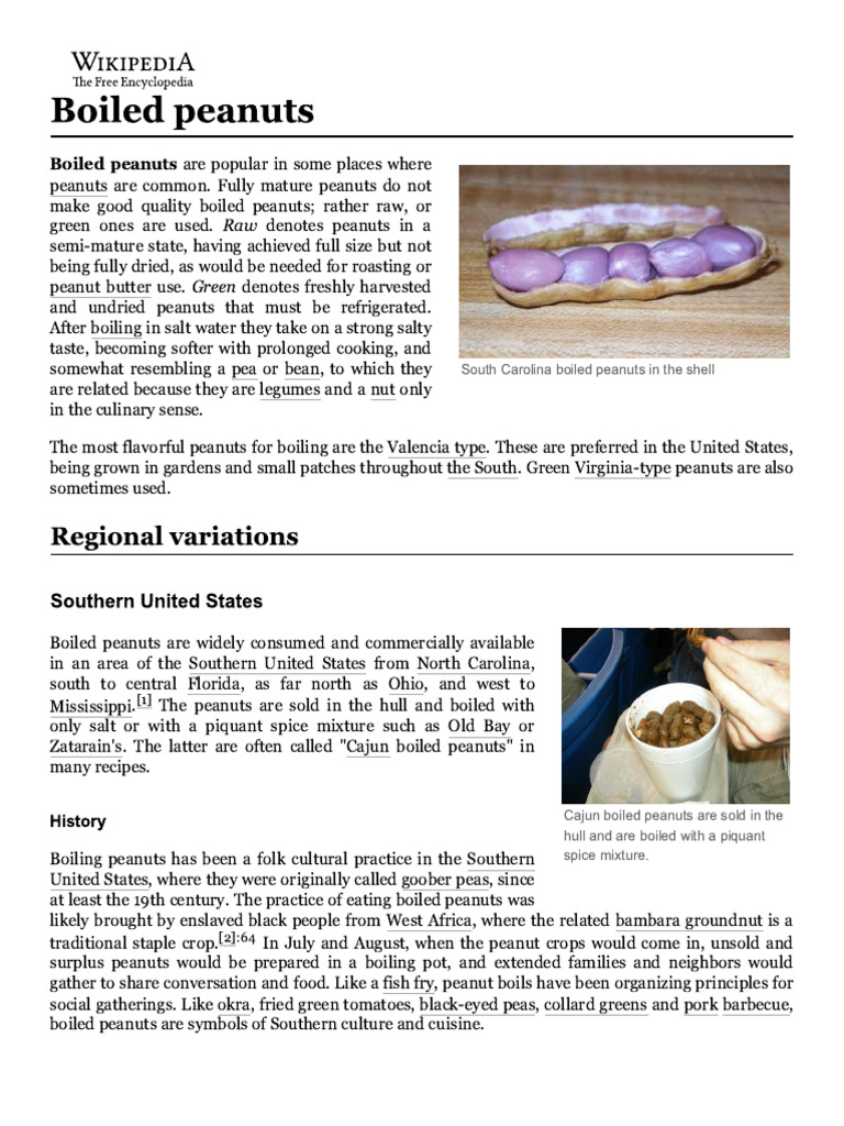 Boiled Peanuts | PDF