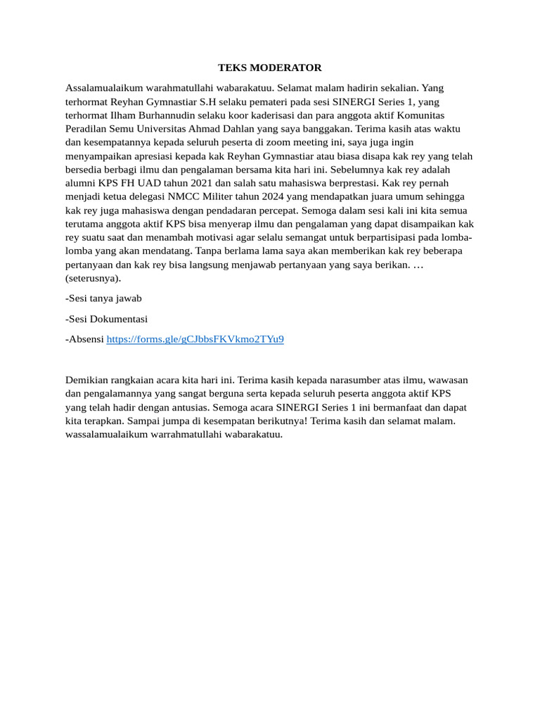 Teks Moderator | PDF