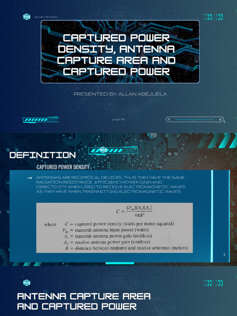 Captured Power Density, Antenna Capture Area AND CAPTURED POWER | PDF ...