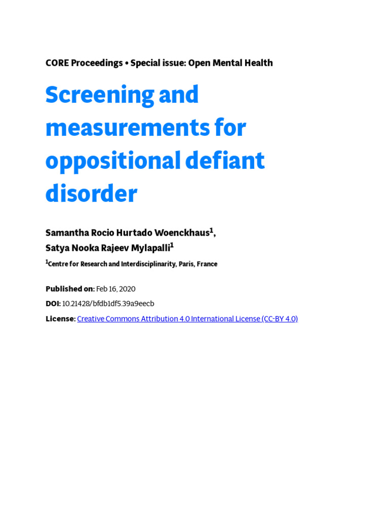 Enhancing ODD Management with Mightier | PDF | Mental Disorder ...