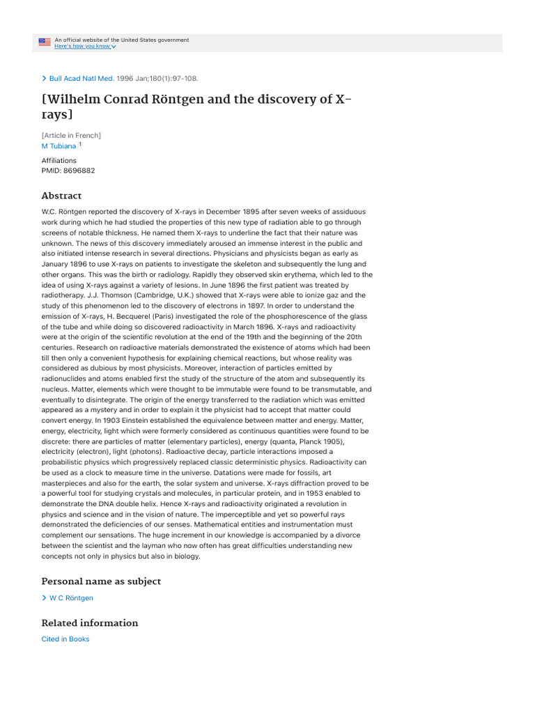 Röntgen's X-Ray Discovery Overview | PDF | Matter | X Ray