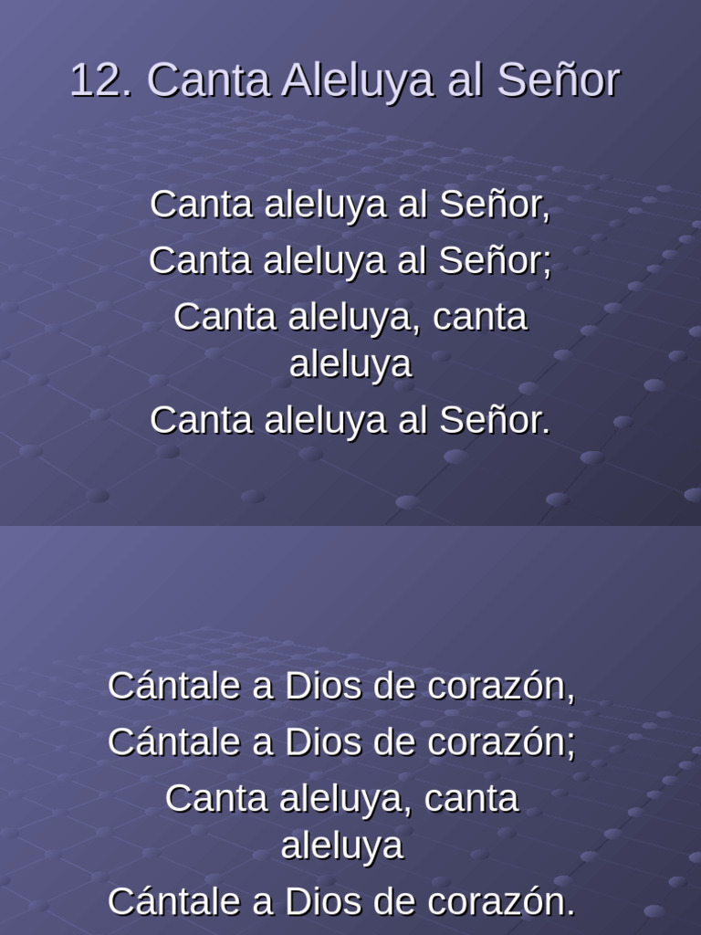12 Canta Aleluya Al Señor | PDF