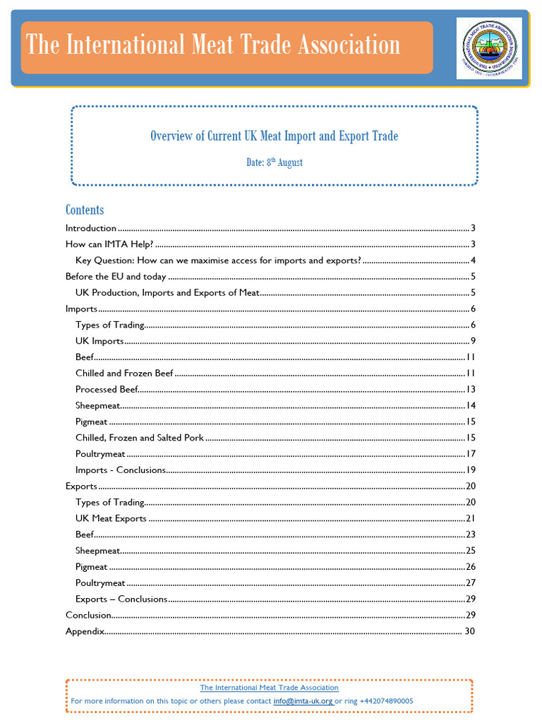 The International Meat Trade Association - Market Validation (UK Meat ...
