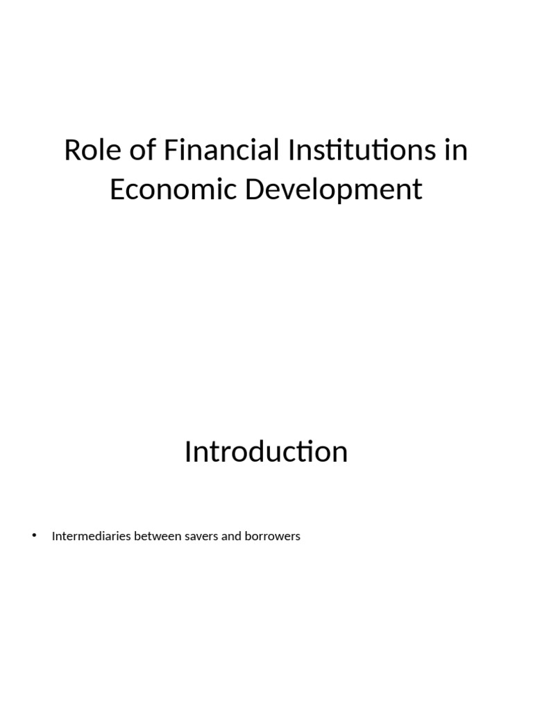 Role of Financial Institutions | PDF