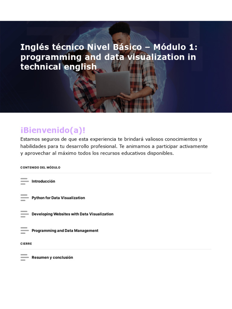 Ingles Tecnico Nivel Basico Modulo 1 Programming and Data Visualization in Technical English ...