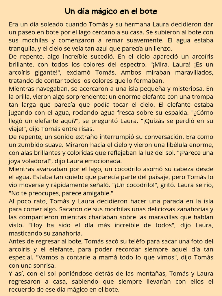 Un Día Mágico en El Bote | PDF