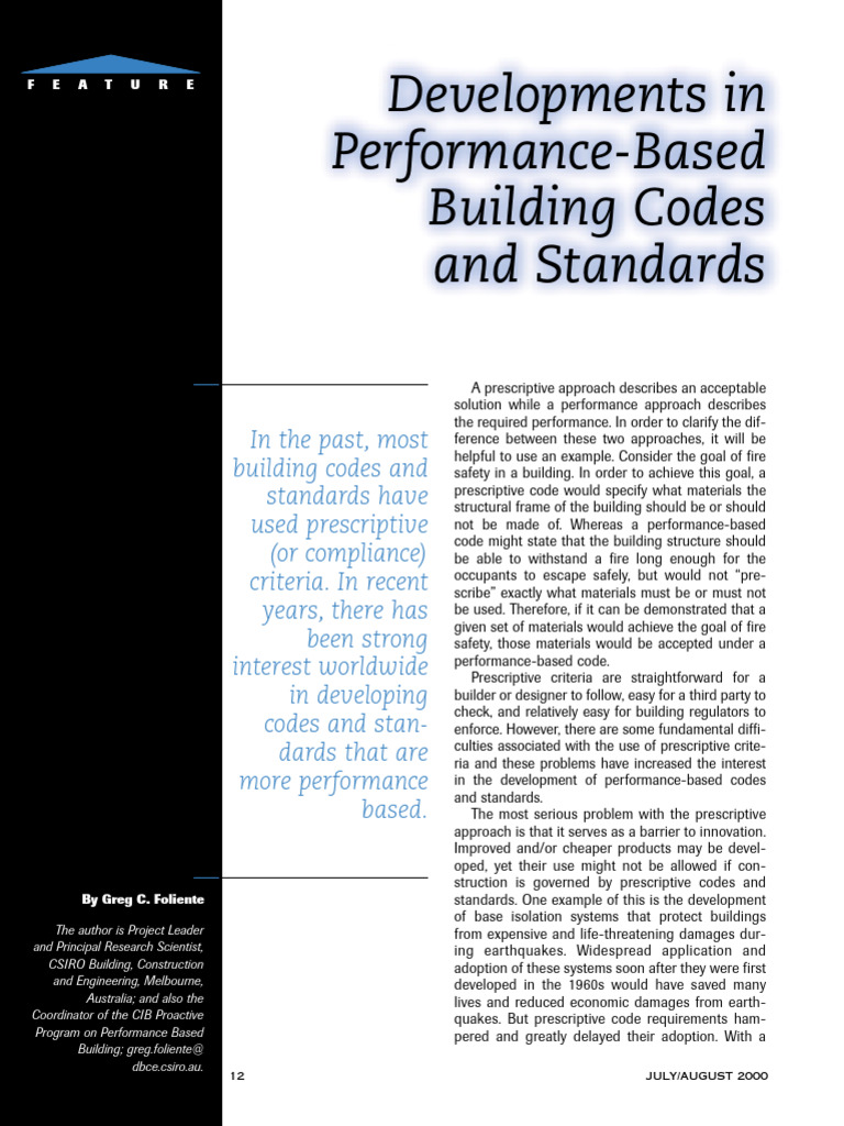 Leitura 2 - Foliente Performance Based Building Codes and Standards | PDF | Verification And ...