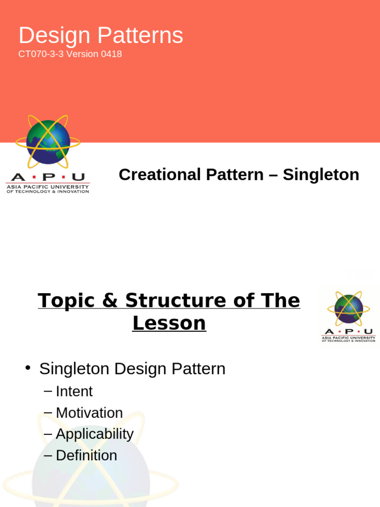 05-1 Creational Pattern - Singleton | PDF | Class (Computer Programming) | Systems Architecture