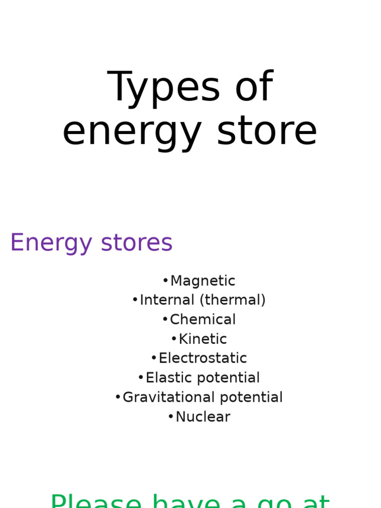 Energy and Energy Stores | PDF | Potential Energy | Continuum Mechanics