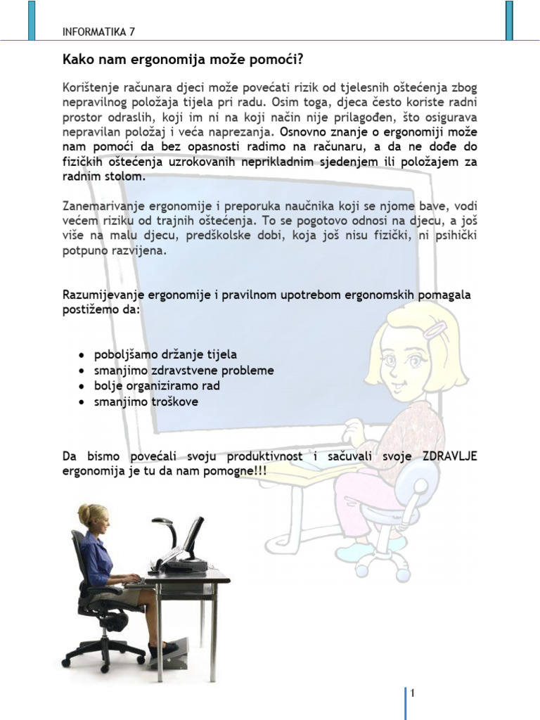 Kako Vam Ergonomija Moze Pomoci | PDF