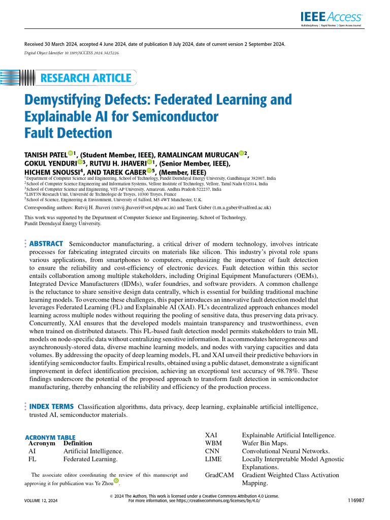 Demystifying Defects Federated Learning and Explainable AI For Semiconductor Fault Detection ...