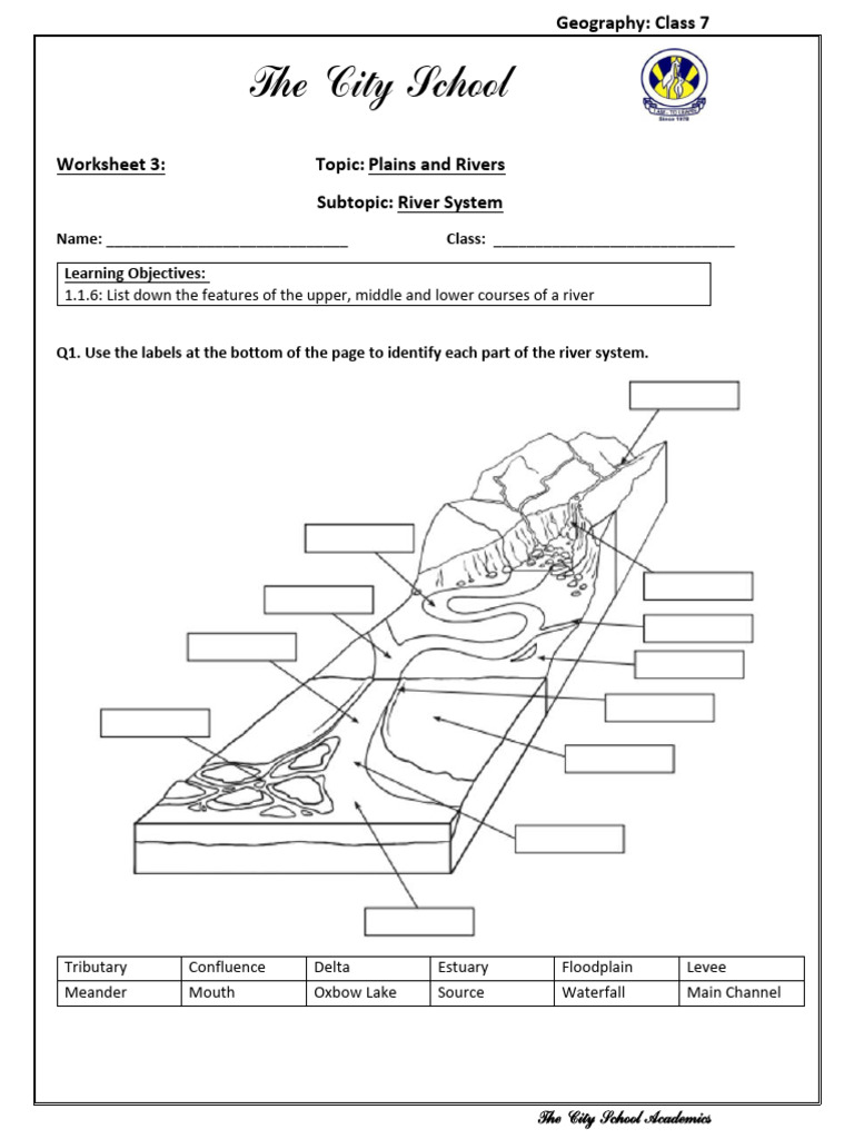 Worksheet 3 - River System | PDF