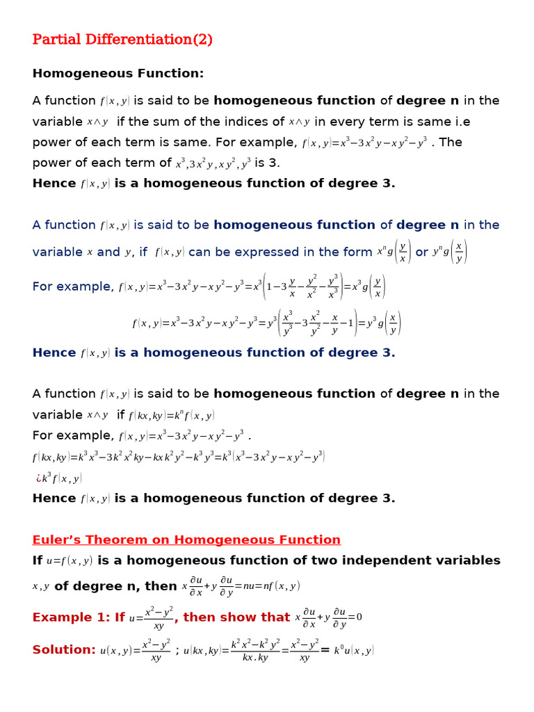 Partial Differentiation | PDF | Functions And Mappings | Applied Mathematics