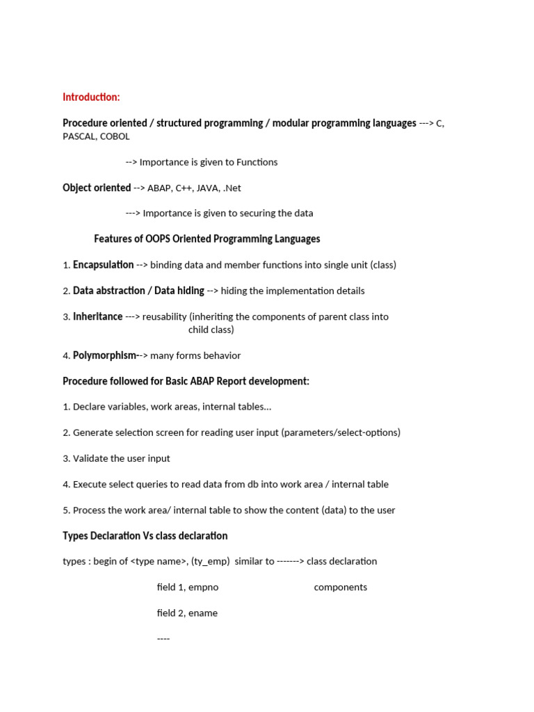 Oops Notes | PDF | Class (Computer Programming) | Inheritance (Object ...