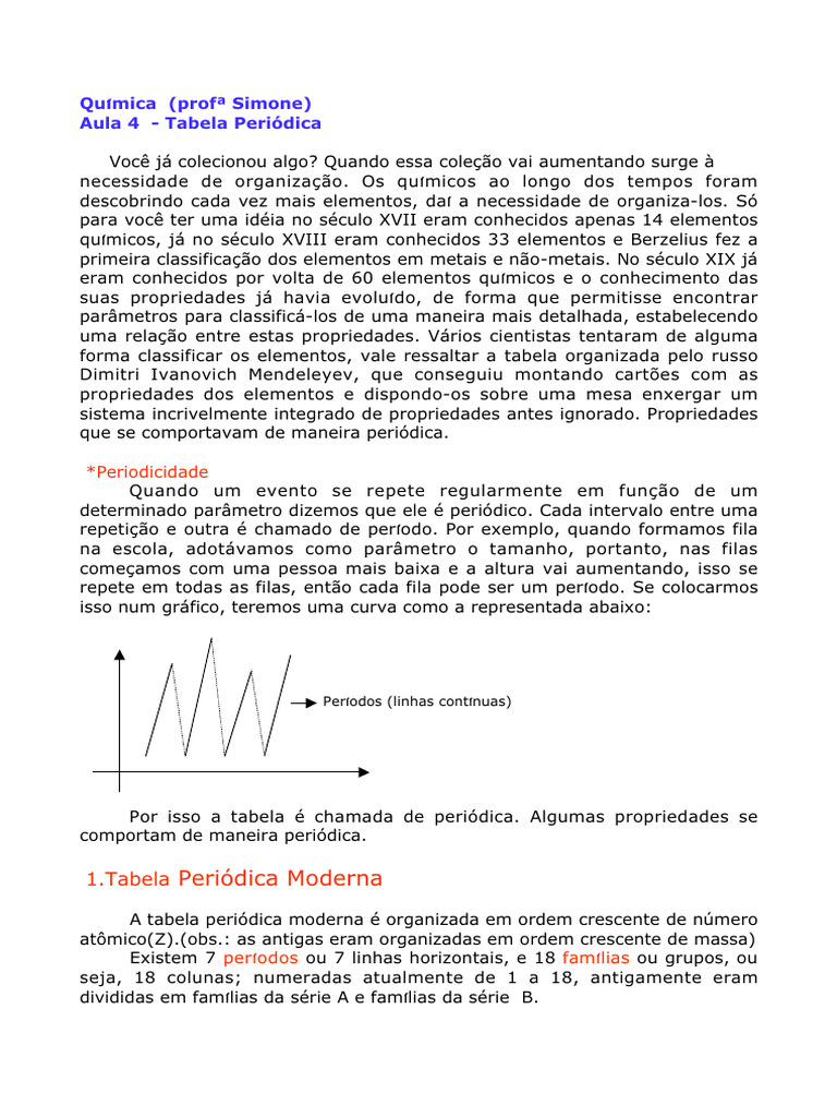 4-Tabela_Periodica | PDF | Metais | Tabela periódica