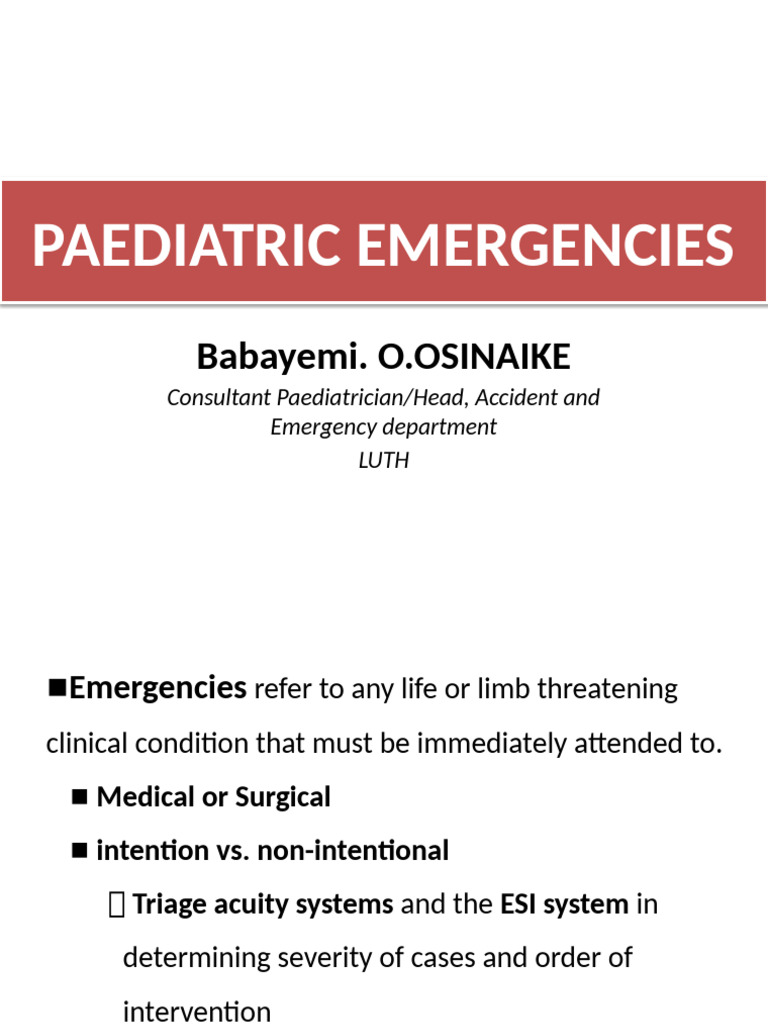Paediatric Emergencies | PDF | Burn | Clinical Medicine
