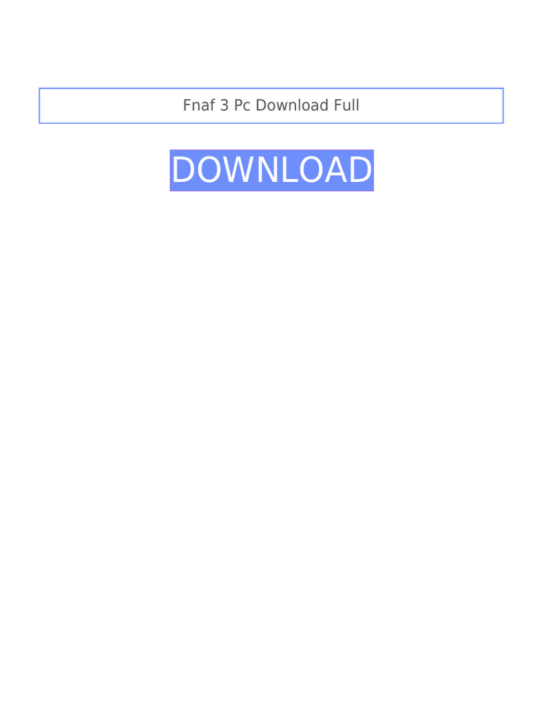 Fnaf 3 PC Download Full | PDF