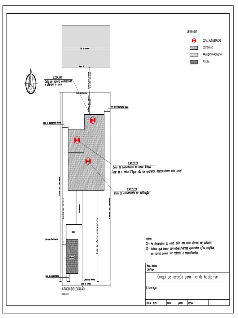 Modelo Croqui de Locação Para Fins de Habite-se | PDF
