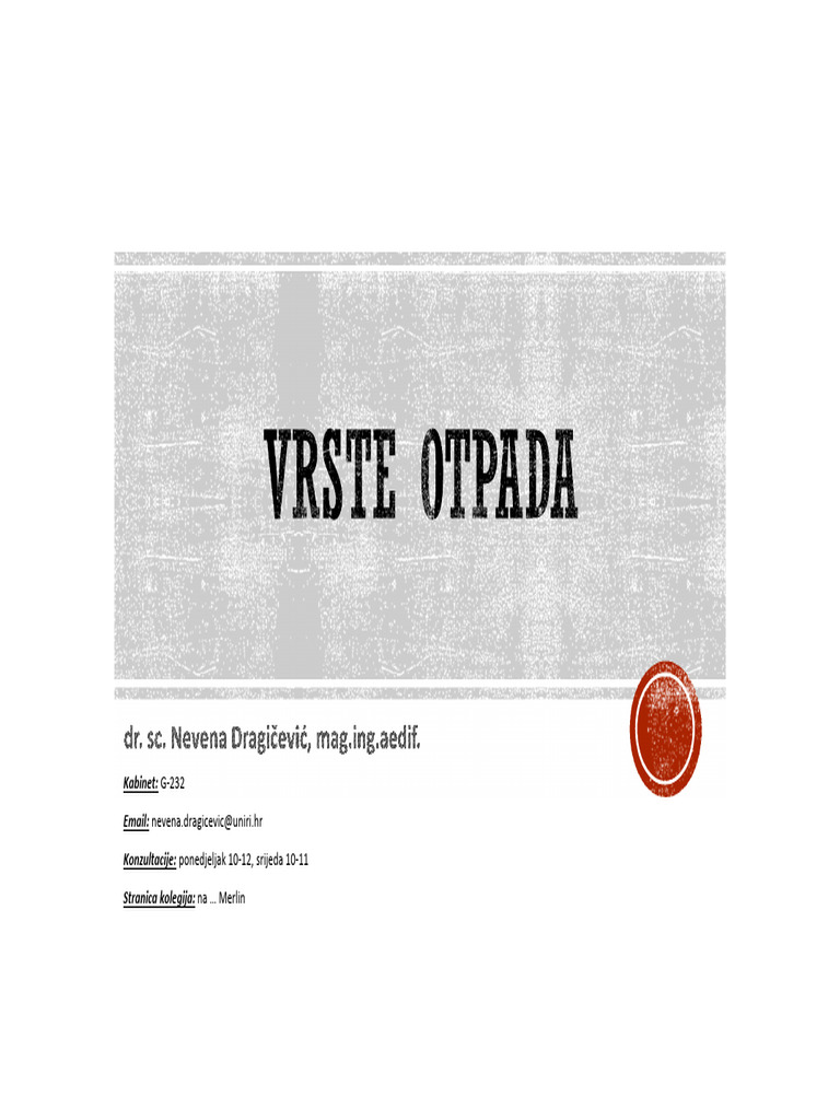 Vrste Otpada | PDF