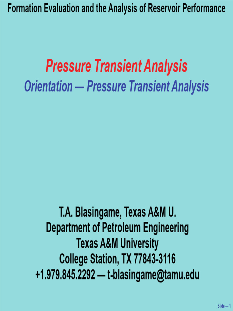 PTA_Pressure Transient Analysis | PDF