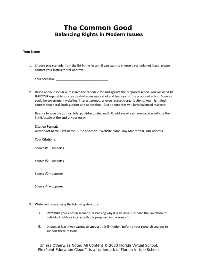 The Common Good Template | PDF